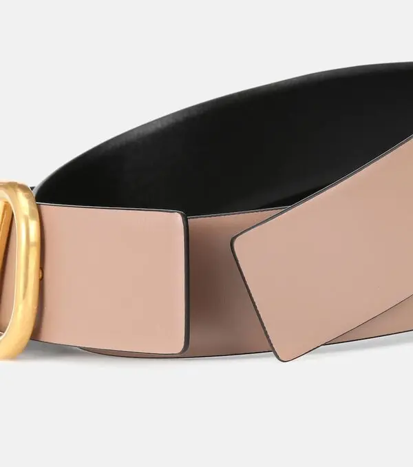 Valentino Garavani Vlogo Signature 40 Reversible Leather Belt - Beige