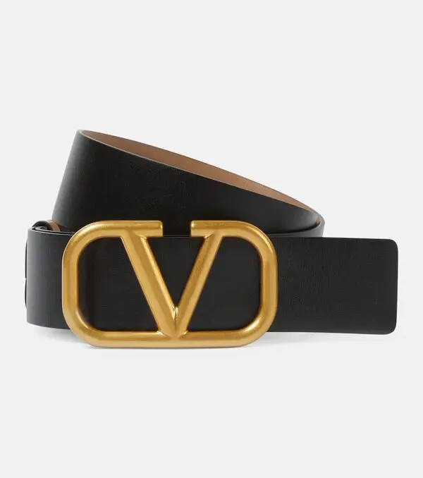 Valentino Garavani Vlogo Signature 40 Reversible Leather Belt - Beige