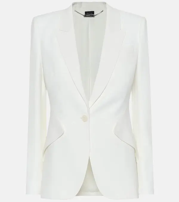 Alexander McQueen Crêpe Blazer - White