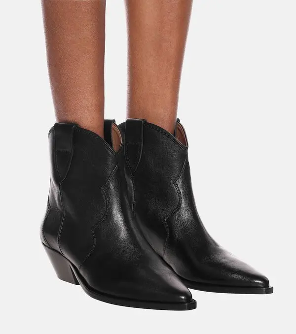 Isabel Marant Étoile Dewina Leather Ankle Boots - Black