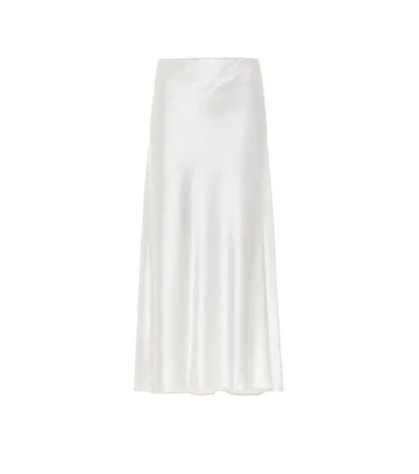 Galvan Valletta Satin Bridal Midi Skirt - White