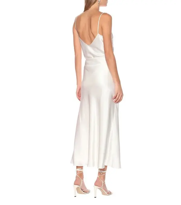 Galvan Valletta Satin Bridal Midi Skirt - White