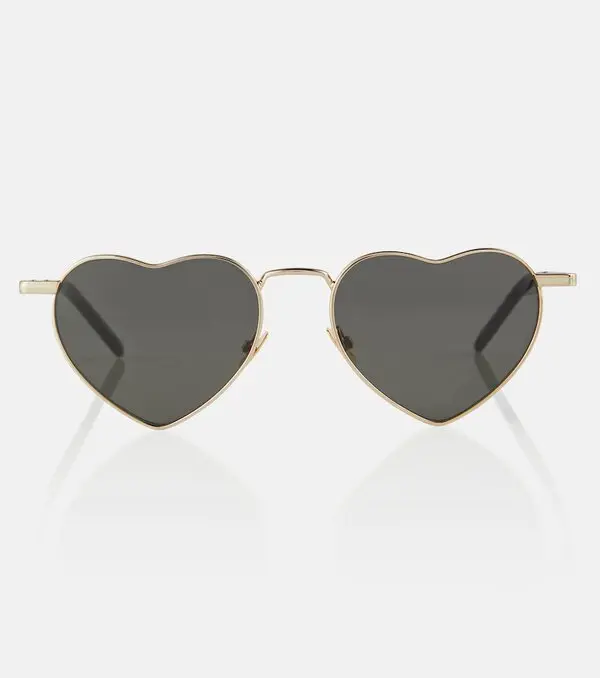 Saint Laurent Sl 301 Loulou Heart-shaped Sunglasses - Gold
