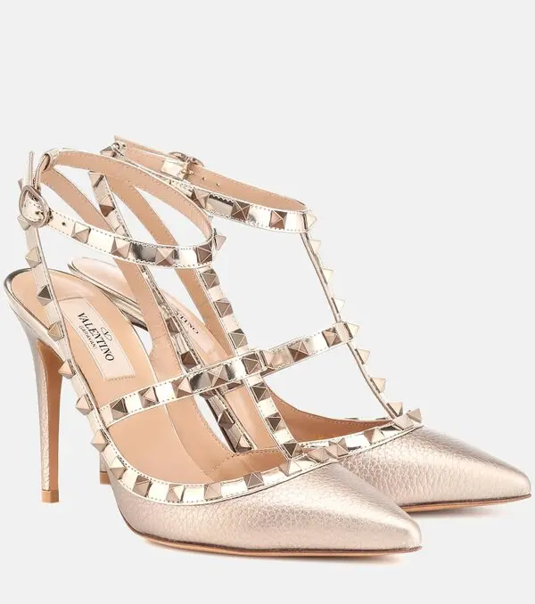 Valentino Garavani Rockstud Leather Pumps - Metallic