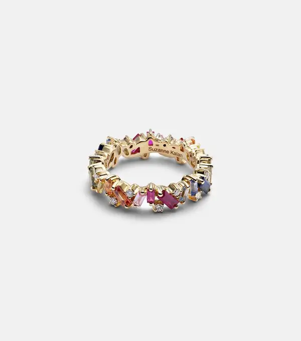 SUZANNE KALAN 18kt Gold Diamond And Sapphire Eternity Ring - Multicoloured
