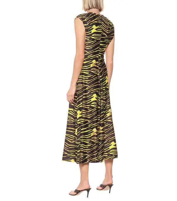 MARINE SERRE Zebra-print Jersey Maxi Dress