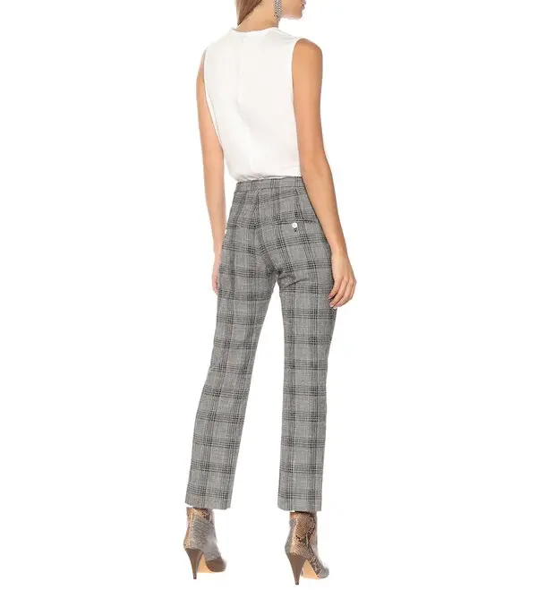 Isabel Marant Étoile Derys Checked Cotton And Wool Pants