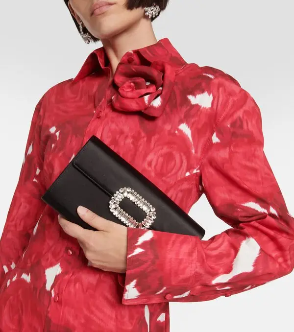 ROGER VIVIER Evening Envelope Satin Clutch