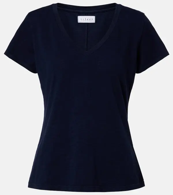 Velvet By Graham & Spencer Lilith Cotton T-shirt - Blue
