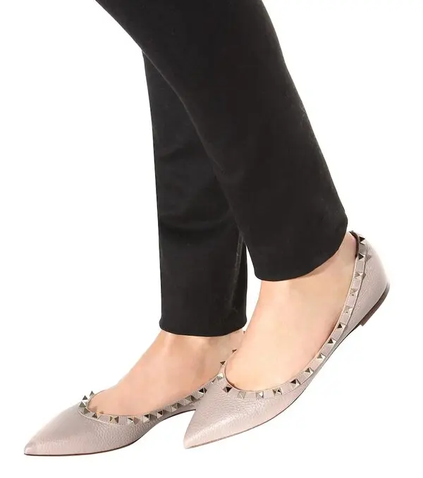 Valentino Garavani Rockstud Ballet Flats - Neutrals