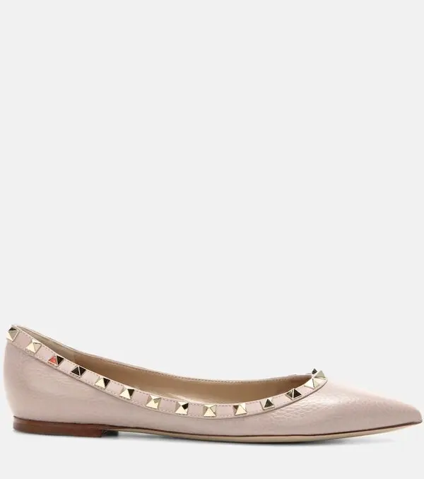 Valentino Garavani Rockstud Ballet Flats - Neutrals