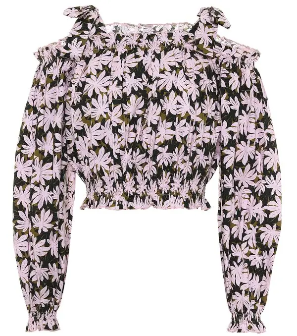 ALEXANDRA MIRO Gypsy Printed Cotton Crop Top