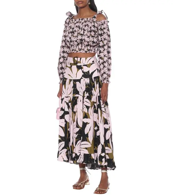 ALEXANDRA MIRO Gypsy Printed Cotton Crop Top