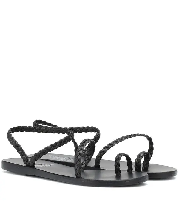 ANCIENT GREEK SANDALS Eleftheria Leather Sandals - Black
