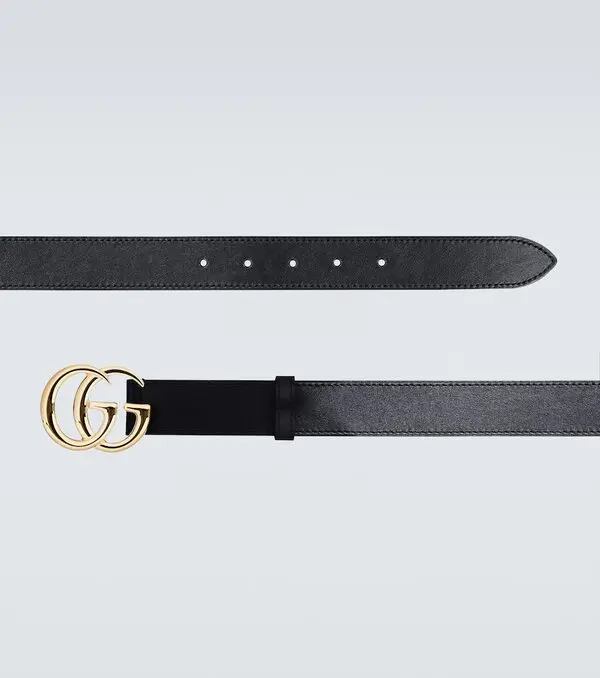 Gucci Gg Marmont Leather Belt - Black