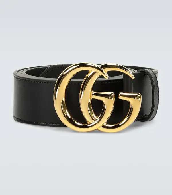 Gucci Gg Marmont Leather Belt - Black