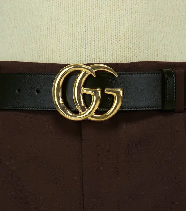 Gucci Gg Marmont Leather Belt - Black