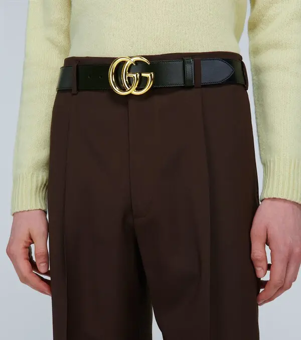 Gucci Gg Marmont Leather Belt - Black