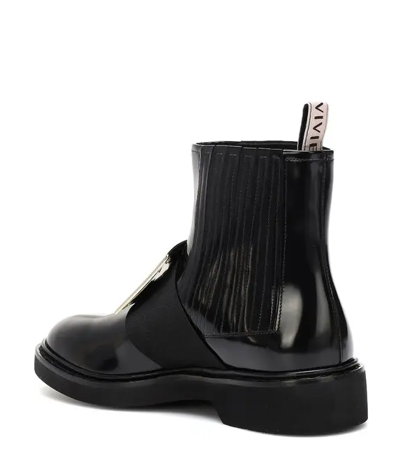 ROGER VIVIER Chelsea Viv' Leather Ankle Boots