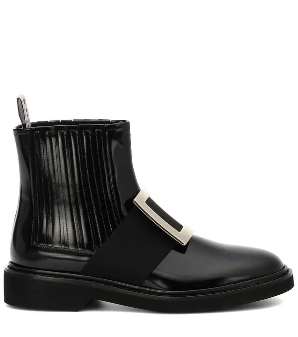 ROGER VIVIER Chelsea Viv' Leather Ankle Boots