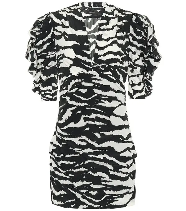 Isabel Marant Étoile Farah Animal-print Minidress - Black