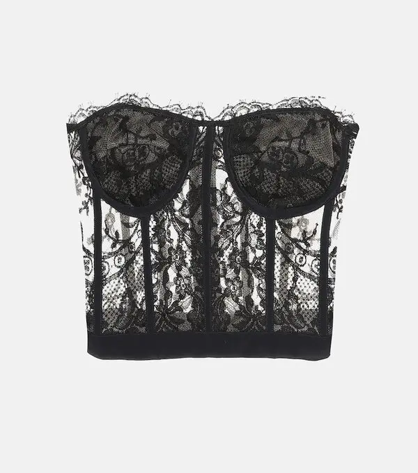 Alexander McQueen Lace Bustier - Black