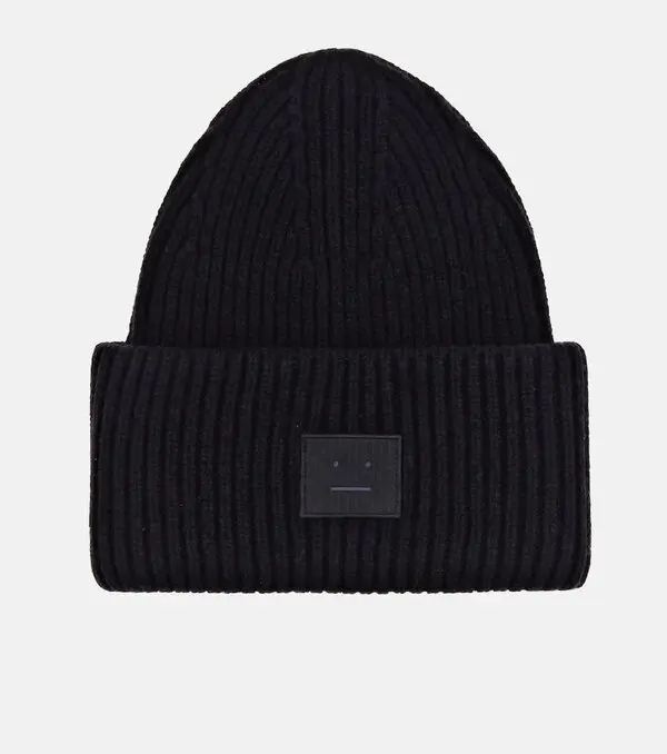 Acne Studios Pansy Wool Beanie - Black