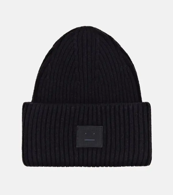 Acne Studios Pansy Wool Beanie - Black