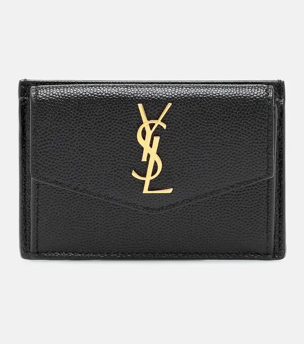 Saint Laurent Uptown Leather Card Case - Black