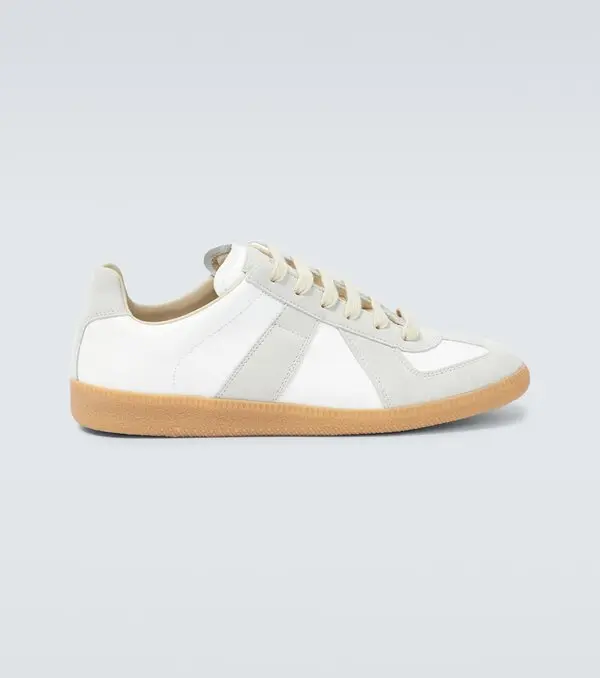 MAISON MARGIELA Replica Leather And Suede Sneakers - White