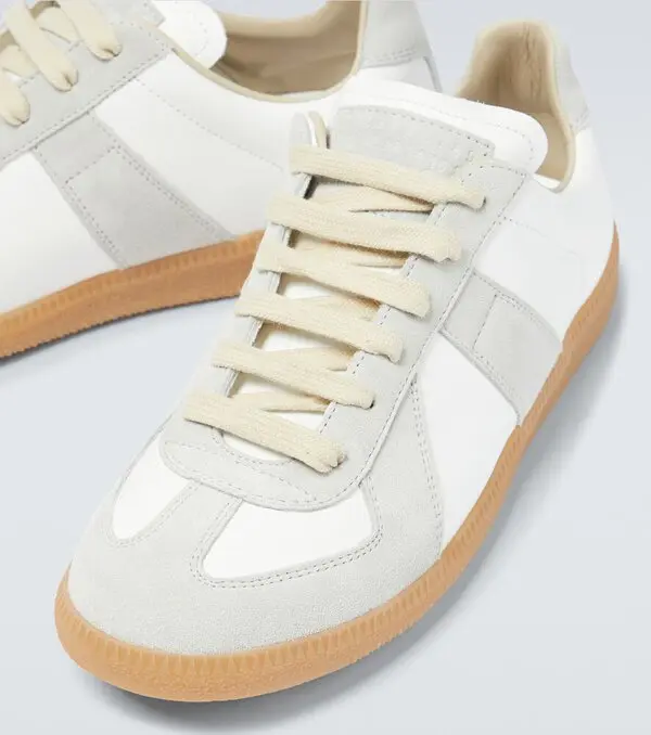 MAISON MARGIELA Replica Leather And Suede Sneakers - White