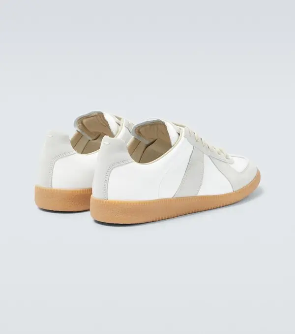 MAISON MARGIELA Replica Leather And Suede Sneakers - White