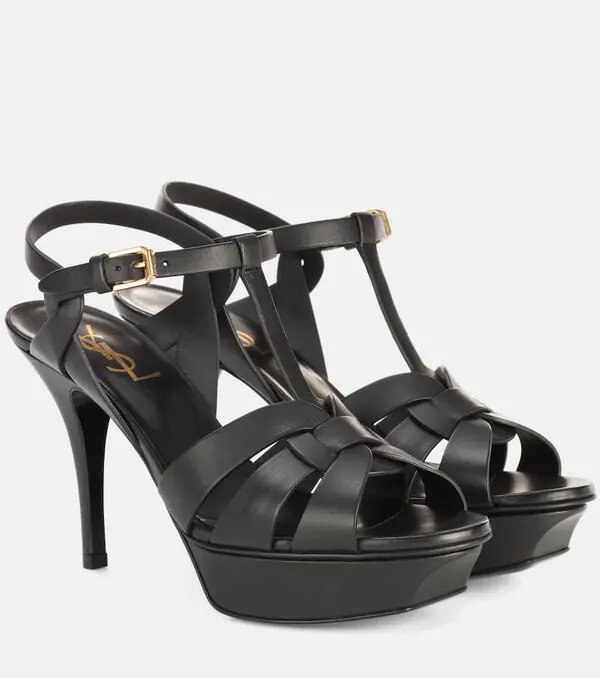 Saint Laurent Classic Tribute 105 Leather Platform Sandals