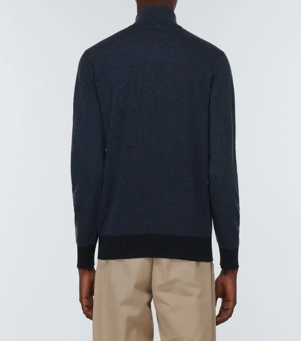 Loro Piana Mezzocollo Roadster Cashmere Sweater - Blue