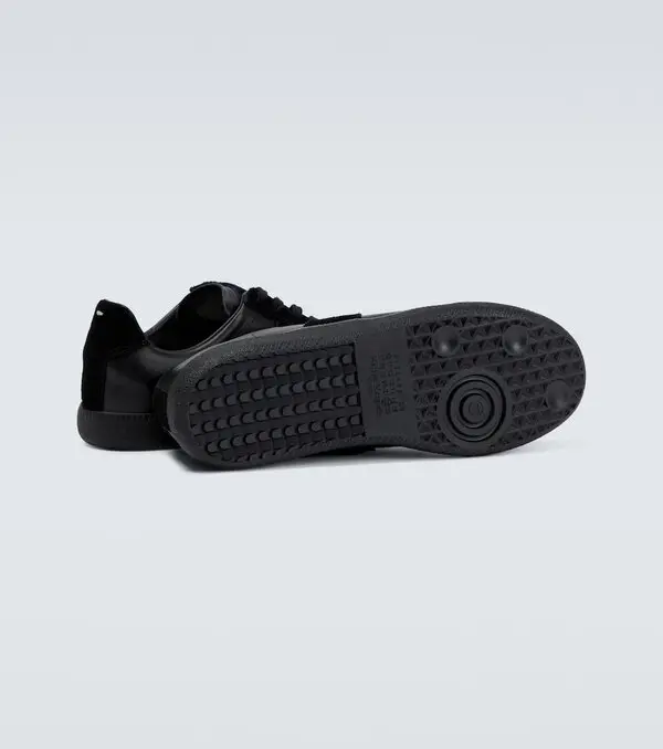 MAISON MARGIELA Replica Leather And Suede Sneakers - Black