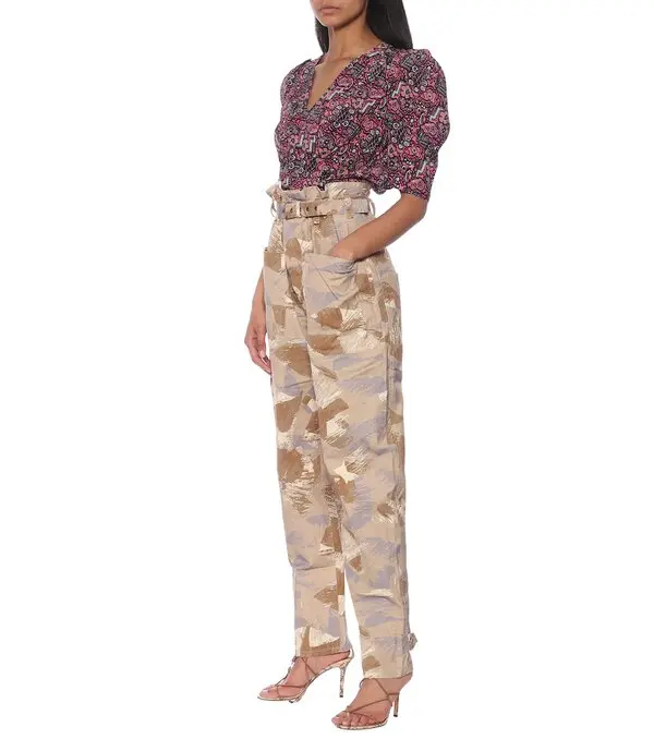 Isabel Marant Étoile Iona High-rise Cotton-blend Pants