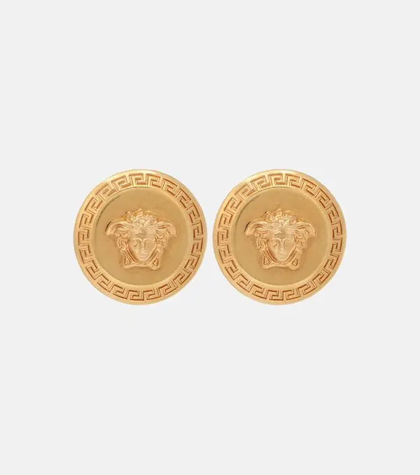 Versace Tribute Medusa Stud Earrings - Gold