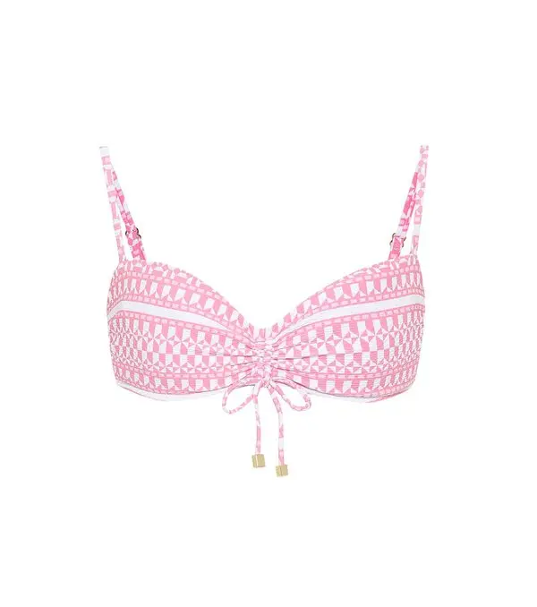 Heidi Klein Buenos Aires Printed Bandeau Bikini Top - Pink