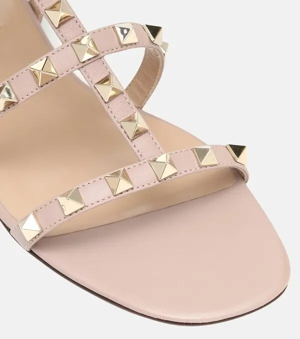 Valentino Garavani Rockstud Leather Sandals - Neutrals