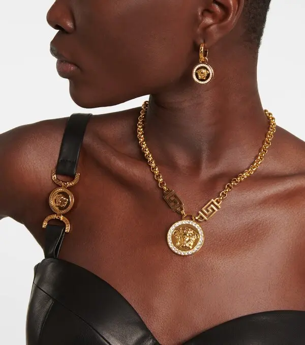 Versace Greca And Medusa Earrings