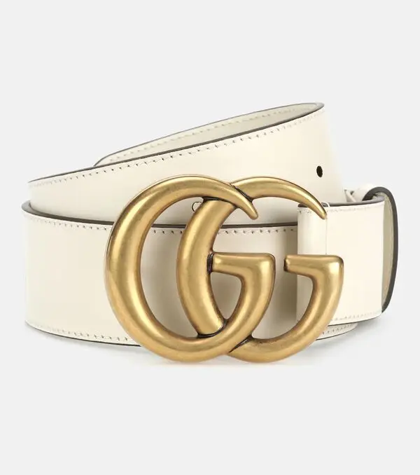Gucci Gg Leather Belt - White