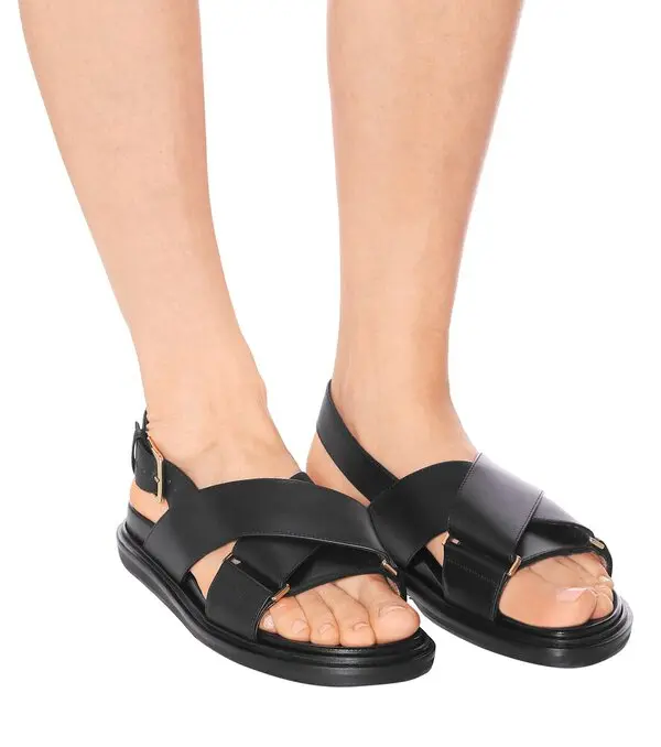 Marni Fussbett Leather Sandals