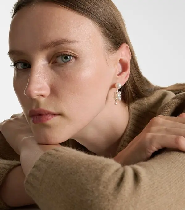 Sophie Bille Brahe 14kt Yellow Gold Pearl Earrings - White