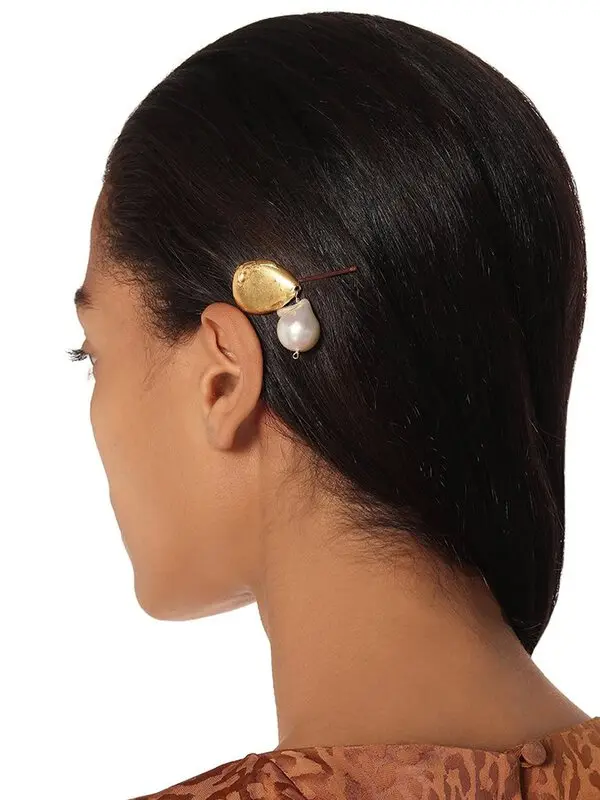 ALIGHIERI Apollos Dance 24kt -plated And Pearl Hair Clip