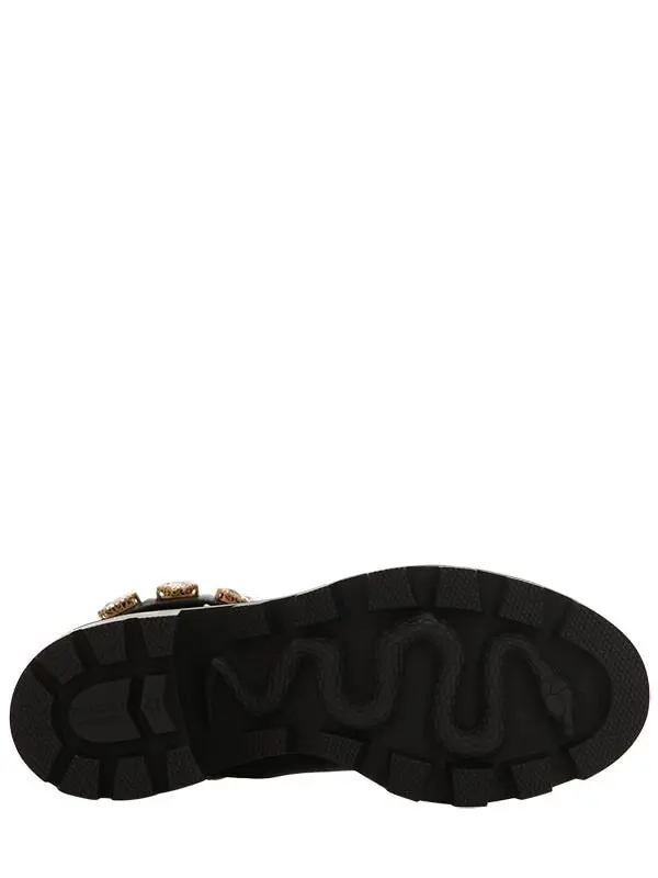 Gucci 40mm Embellished Leather Boots