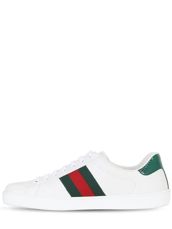 Gucci New Ace Bee Web Leather Sneakers