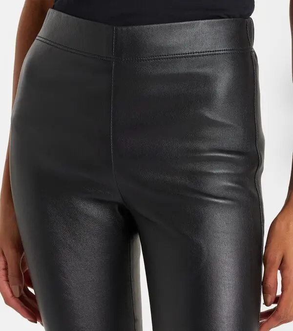 JOSEPH Mid-rise Leather Leggings - Black