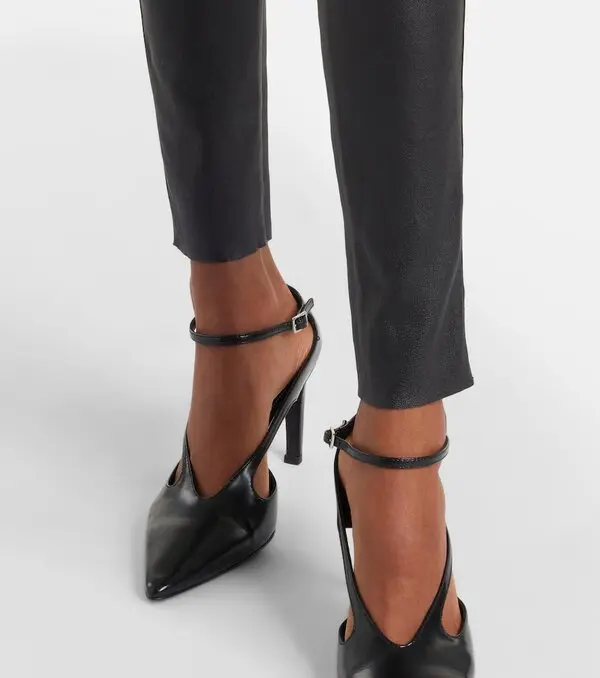 JOSEPH Mid-rise Leather Leggings - Black