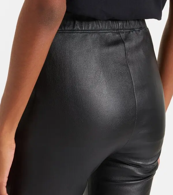 JOSEPH Mid-rise Leather Leggings - Black