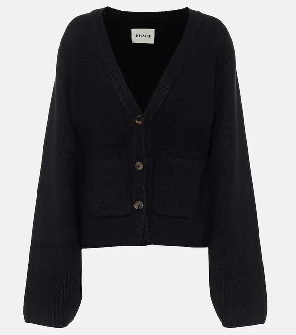 Khaite Scarlet Cashmere-blend Cardigan - Black